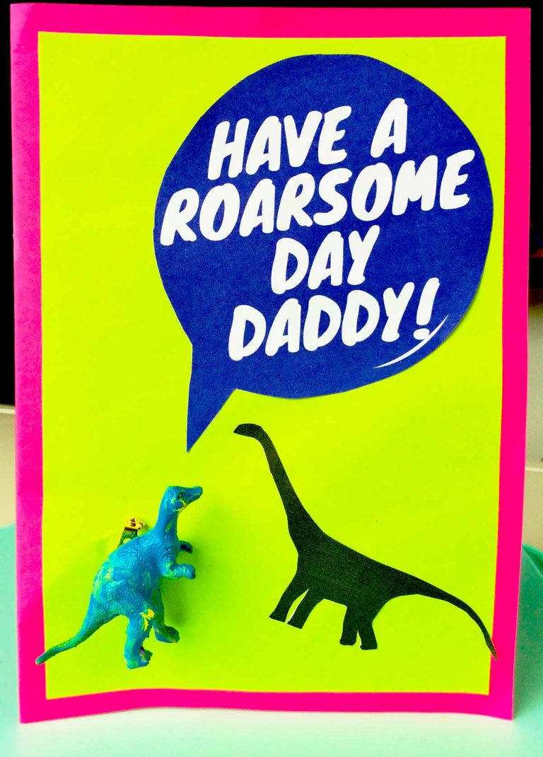 Father's Day Roarsome Card and Badge - Kiwi Families
