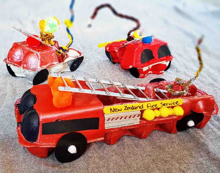 Egg Carton Fire Truck - Kiwi Families
