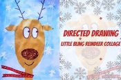 Directed Drawing - Little Bling Reindeer Collage - Kiwi Families