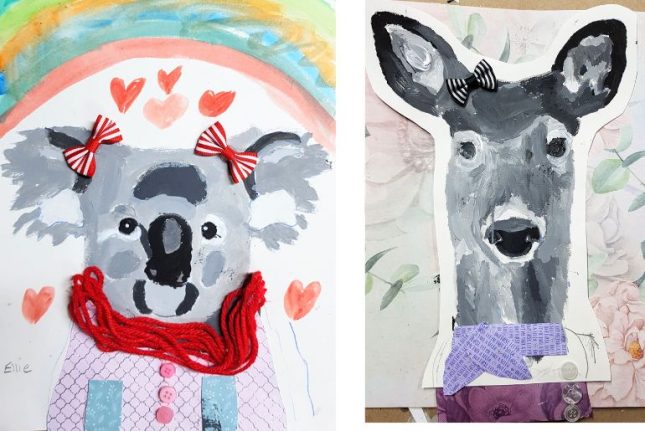 Animal Portraits Grey Value Scale Art Project - Kiwi Families